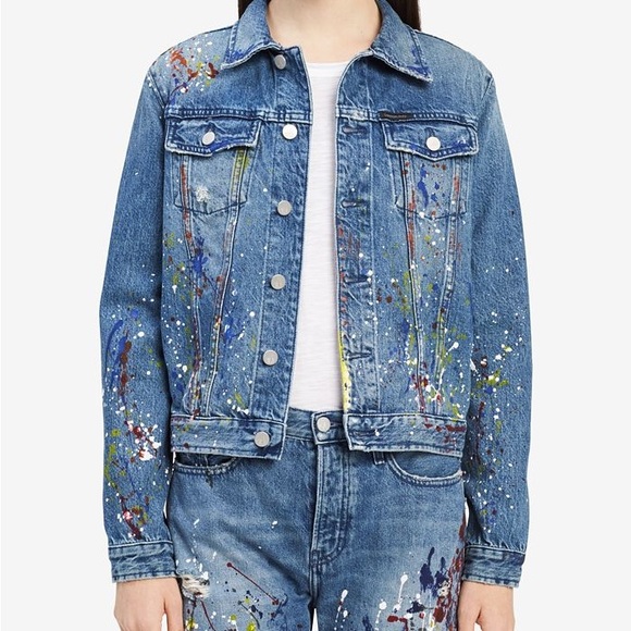 Calvin Klein Jeans | Jackets & Coats | Calvin Klein Paint Splatter ...